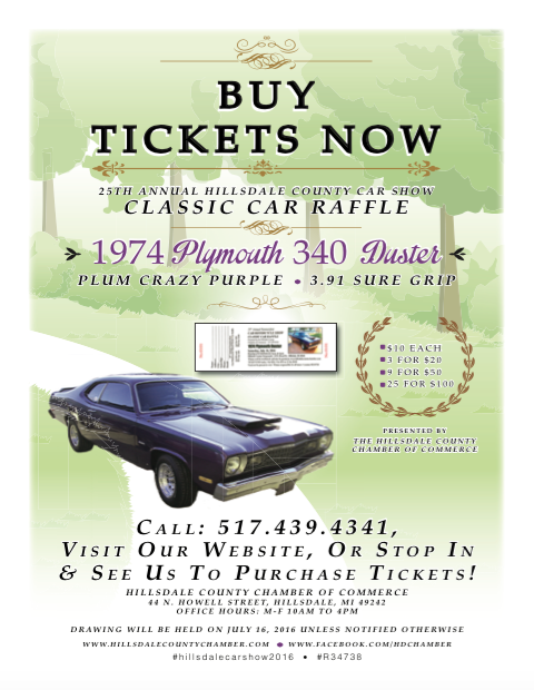 Buy Tickets for our 2016 Classic Car Raffle
